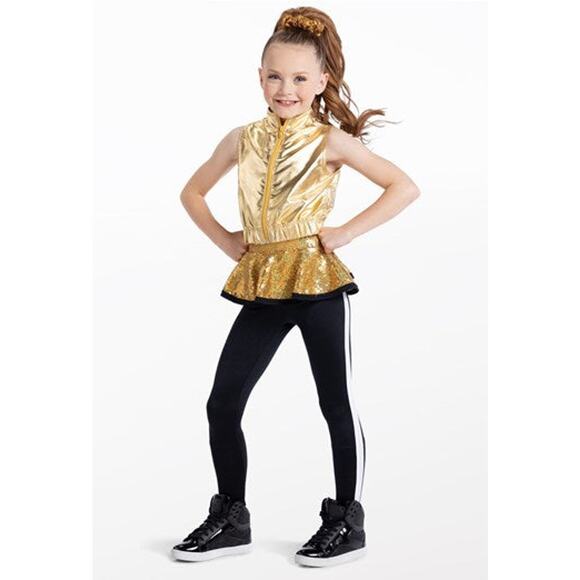 Weissman | Costumes | Dance Costume Weissman 4195 Medium Child Gold Hip ...